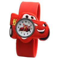 China Lovely Cute Silicone Quartz Kids Watch With Car Shaped Dial Customized Logo for sale