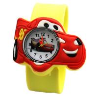 China Lovely Cute Silicone Quartz Kids Watch With Car Shaped Dial Customized Logo for sale