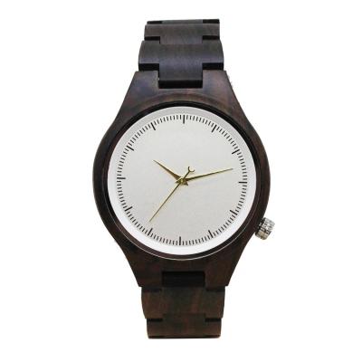China Natural Real Black Sandal Wooden Mens Quartz Watch , Japan Movement Quartz Watch for sale