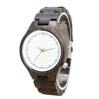 China Natural Real Black Sandal Wooden Mens Quartz Watch , Japan Movement Quartz Watch for sale