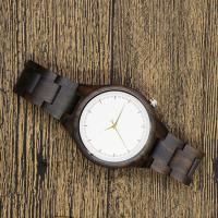 China Natural Real Black Sandal Wooden Mens Quartz Watch , Japan Movement Quartz Watch for sale