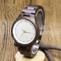 China Natural Real Black Sandal Wooden Mens Quartz Watch , Japan Movement Quartz Watch for sale