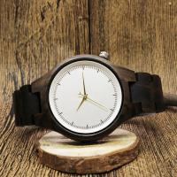 China Natural Real Black Sandal Wooden Mens Quartz Watch , Japan Movement Quartz Watch for sale