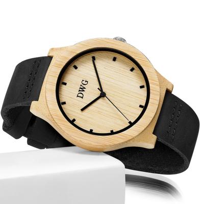 China Black Strap Wooden Quartz Watch Wristwatches Maple Wood Bezel ,  Custom Logo for sale