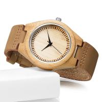 China Black Strap Wooden Quartz Watch Wristwatches Maple Wood Bezel ,  Custom Logo for sale