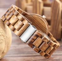 China Personalized Genuine Leather Wooden Quartz Watch Winder Wood With Engraved Logo for sale