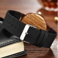 China Simple Dial Wooden Quartz Watch With Leather Band And 2 Year Battery for sale