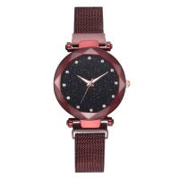 China Fashion Sky Dial Quartz Ladies Wrist Watches , Luxury Magnetic Strap Watch for sale
