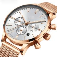 China Stainless Steel Mesh Band Chronograph Watch Men Luxury Quartz OEM Watches for sale