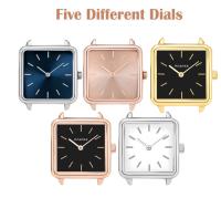 China Slim Quartz Square Watch , Mesh Band Quartz Watch Silver / Gold / Rose Gold Color for sale
