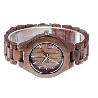 China Simple Style Wooden Wrist Watch , Leather Strap Quartz Watch For Men Gift for sale
