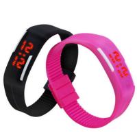 China Plastic Case LED Digital Silicone Sports Watch With Chinese Electronic Movement for sale