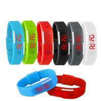 China Plastic Case LED Digital Silicone Sports Watch With Chinese Electronic Movement for sale