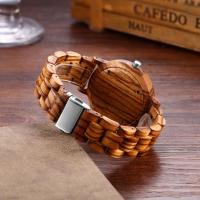 China Mineral Glass Most Accurate Quartz Watch Natural Zebra Wood Color for sale