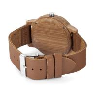 China Hand Craft Maple Wood Case Quartz Mens Watch With Genuine Leather for sale