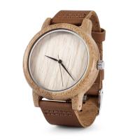 China Hand Craft Maple Wood Case Quartz Mens Watch With Genuine Leather for sale
