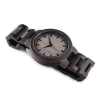 China Creative Natural Black Mens Wooden Watch Waterproof CE ROHS Approved for sale