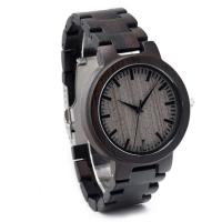 China Creative Natural Black Mens Wooden Watch Waterproof CE ROHS Approved for sale