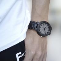 China Creative Natural Black Mens Wooden Watch Waterproof CE ROHS Approved for sale