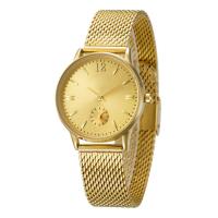 China IP Plated Quartz Gold Watch OEM Custom Logo With Stainless Steel Mesh Band for sale