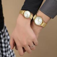 China IP Plated Quartz Gold Watch OEM Custom Logo With Stainless Steel Mesh Band for sale