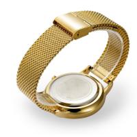 China IP Plated Quartz Gold Watch OEM Custom Logo With Stainless Steel Mesh Band for sale