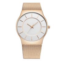 China Business Mineral Glass Mesh Strap Watch Gold Plated , Customized Color for sale