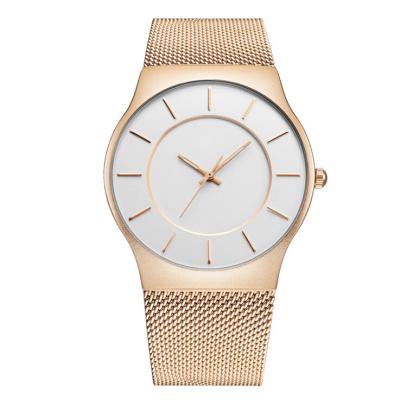 China Business Mineral Glass Mesh Strap Watch Gold Plated , Customized Color for sale