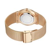 China Business Mineral Glass Mesh Strap Watch Gold Plated , Customized Color for sale
