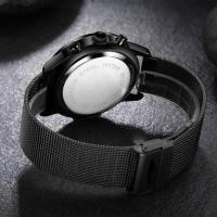 China Mens Mesh Strap Black Chronograph Watch for sale