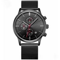 China Black Zinc Alloy Case Mens Quartz Watch Water Resistant For Young Men for sale