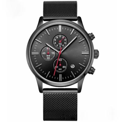 China Black Zinc Alloy Case Mens Quartz Watch Water Resistant For Young Men for sale