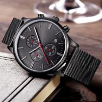 China Black Zinc Alloy Case Mens Quartz Watch Water Resistant For Young Men for sale
