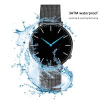 China Ultra Thin Stainless Steel Back Quartz Watch , Black Color Quartz Dress Watch for sale