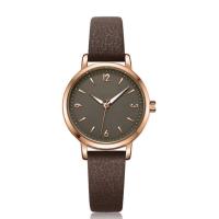 China Simple Elegant Leather Strap Watches Womens With Japan Quartz Movement for sale