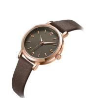 China Simple Elegant Leather Strap Watches Womens With Japan Quartz Movement for sale