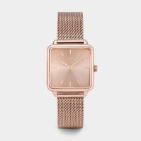 China Square Alloy Womens Fashion Watch , Mesh Strap Ultra Slim Wrist Watch for sale