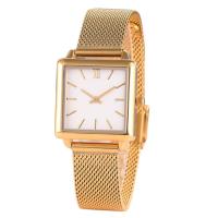 China Square Alloy Womens Fashion Watch , Mesh Strap Ultra Slim Wrist Watch for sale