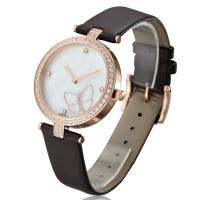China Casual Jewelry Womens Fashion Watch , MOP Dial Genuine Leather Band Watch for sale
