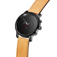 China Leather Band MVMTed Black Waterproof Wrist Watch 42mm / Customized Size Case for sale