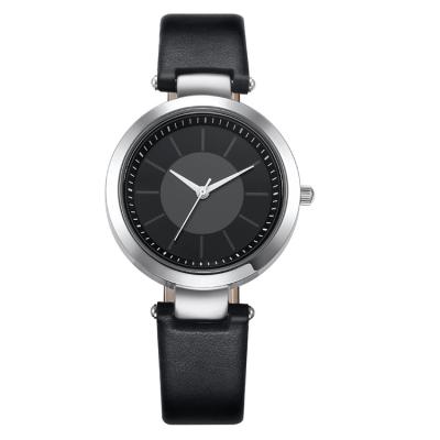 China IP plated Leather Strap Quartz Watch Japan Movement 3 ATM Waterproof for sale