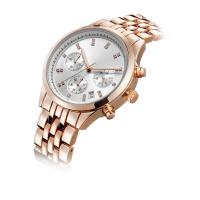 China Round Shaped Large Dial Womens Fashion Watch , Rose Gold Waterproof Watch for sale