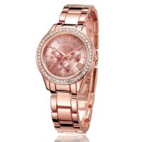 China Diamond Womens Fashion Watch , 3ATM Waterproof Quartz Rose Gold Wrist Watch for sale