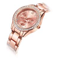 China Diamond Womens Fashion Watch , 3ATM Waterproof Quartz Rose Gold Wrist Watch for sale