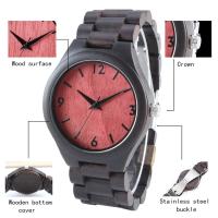 China Luxury OEM Private Logo Wooden Case Back Mens Ebony Wooden Watch Band for sale