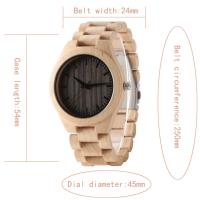 China Stainless Steel Buckle Maple bamboo wrist watch waterproof For Men for sale