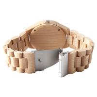 China Stainless Steel Buckle Maple bamboo wrist watch waterproof For Men for sale