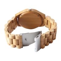 China Top Gift Natural Bamboo Wooden Watch Men Wood Band Wooden Clock Male hour for sale