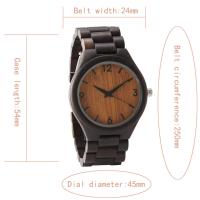 China Men Wooden Wrist Watch Dial 3 Atm Water Resistant Bamboo Quartz Watch for sale
