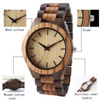 China Wood Watches Men's Nature Wooden Bamboo Quartz Wrist Watch Wooden Band Men Watches for sale